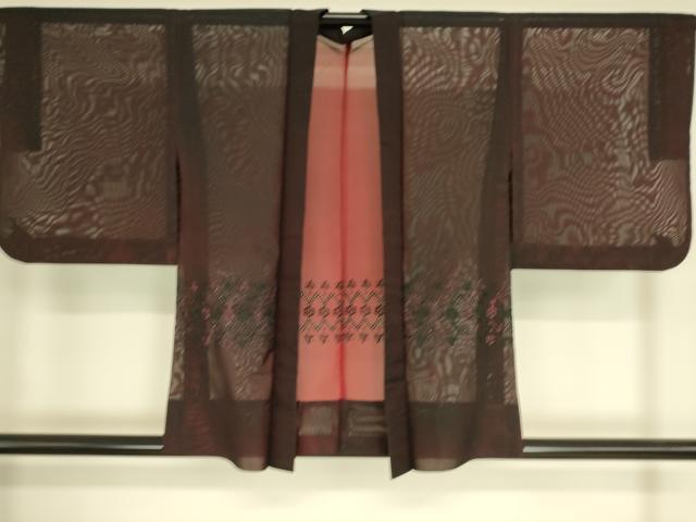 平和屋着物▽羽織　スリーシーズン　春夏秋　塵除け　紗　舞花文　正絹　逸品　DAAS0599az