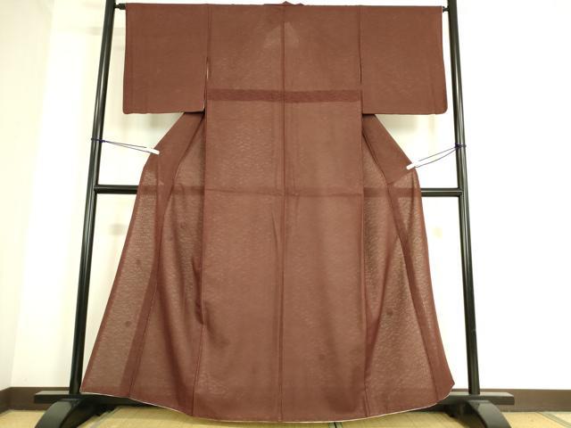 平和屋着物▽色留訪問着　無双　紗袷　紋紗×紗　葡萄茶色　正絹　逸品　DAAS0745az