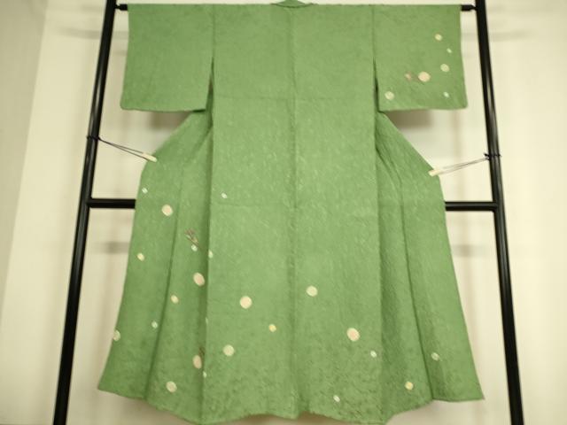 平和屋着物▽訪問着　単衣　総刺繍　絞り　扇面花文　正絹　逸品　DAAS0777az