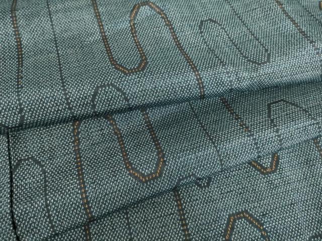 平和屋着物▽上質な紬　単衣　変わり縞　正絹　逸品　DAAS0916az