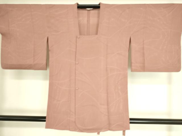 平和屋着物▽道行コート　スリーシーズン　春夏秋　塵除け　縦絽　芝紋紗　鴇浅葱色　正絹　逸品　DAAS0959az