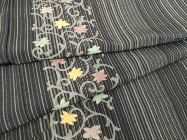 平和屋着物▽小紋　単衣　花唐草文　さんび謹製　洗える着物　DAAS0991az