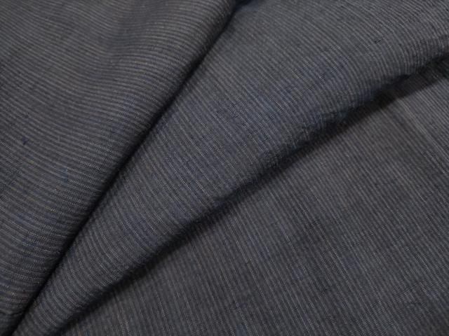 平和屋着物▽上質な紬　単衣　縞　正絹　逸品　DAAS1797ud