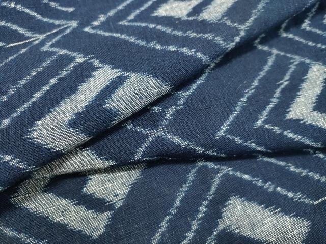 平和屋着物▽久留米絣　単衣　菱文　綿　逸品　DAAS2027tw
