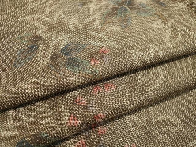 平和屋着物●本場大島紬　9マルキ　草花文　正絹　逸品　DAAS2051tw