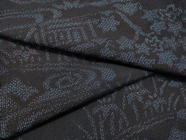 平和屋着物●結城紬　流水風景文　やまと誂製　正絹　逸品　DAAS2070tw