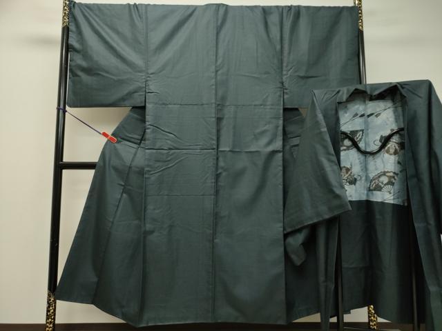平和屋着物●男性　紬　アンサンブル　長羽織　120亀甲　総詰め　キングサイズ　正絹　逸品　DAAS2071tw