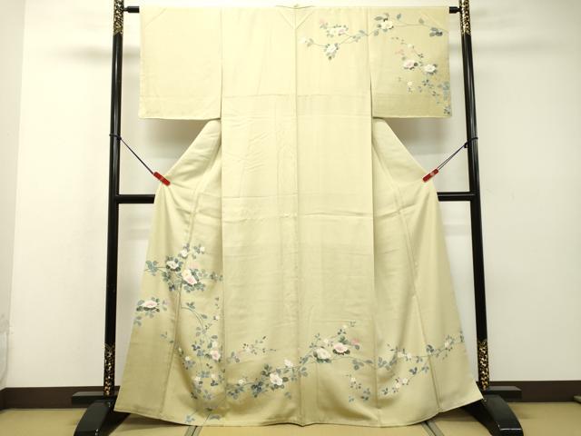 平和屋着物●訪問着　友禅　枝花文　暈し染め　正絹　逸品　DAAS2075tw