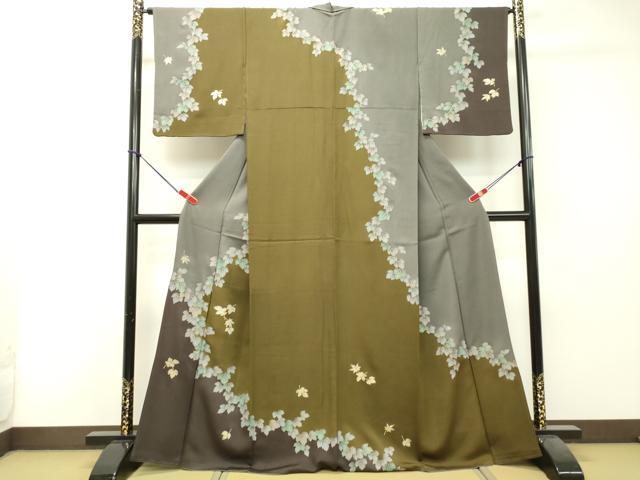 平和屋着物●訪問着　草葉文　金銀彩　正絹　逸品　DAAS2077tw