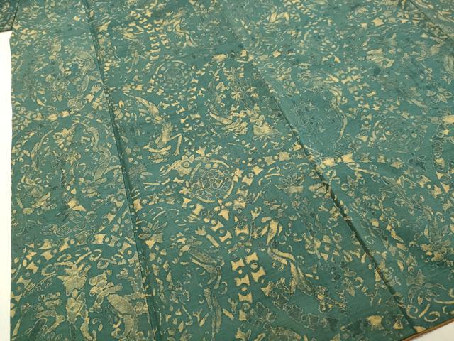 平和屋着物●上質な紬　ろうけつ染め　洋花唐草文　正絹　逸品　DAAS2081tw