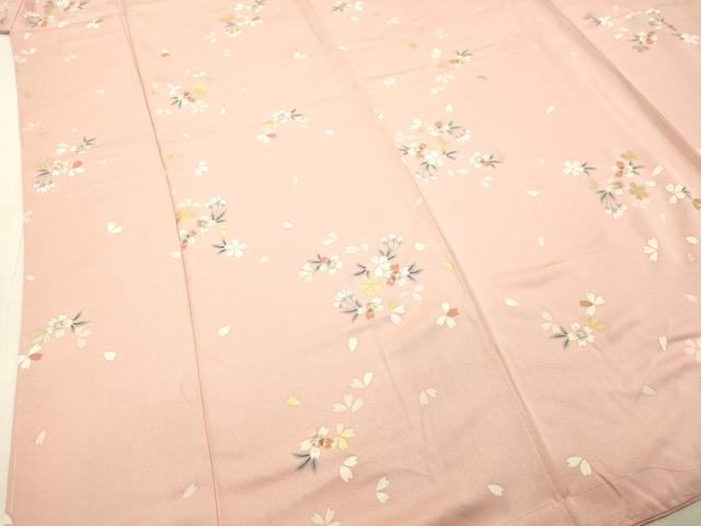 平和屋着物●上質な小紋　舞桜文　金銀彩　正絹　逸品　未使用　DAAS2105tw