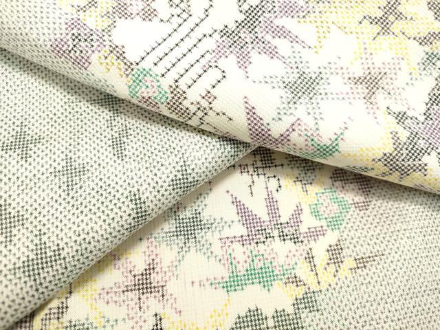 平和屋着物●本場大島紬　7マルキ　草花丸文　正絹　逸品　DAAS2120tw