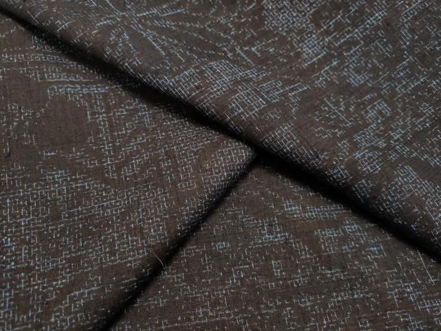 平和屋着物●本場結城紬　重要無形文化財　100亀甲　流水草花文　正絹　逸品　未使用　DAAS2162tw
