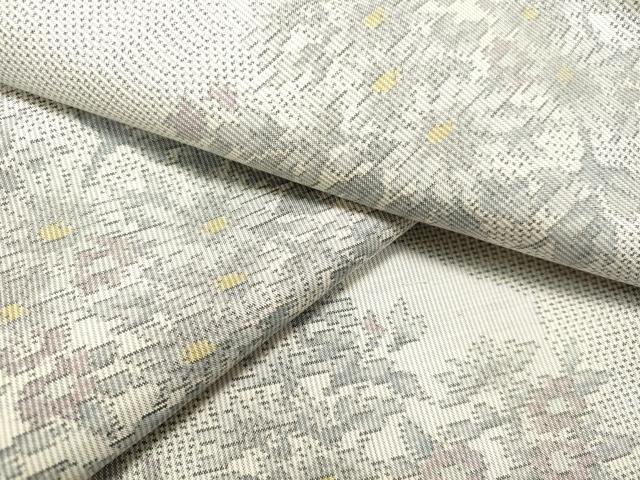 平和屋着物●本場大島紬　白大島　総絣　9マルキ　草花文　正絹　逸品　DAAS2163tw
