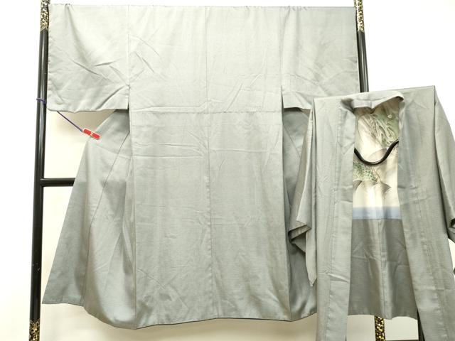 平和屋着物●男性　紬　アンサンブル　120亀甲　総詰め　反端付き　正絹　逸品　DAAS2183tw