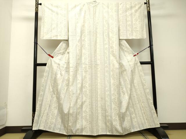 平和屋着物○男性 結城紬 奥順 はたおり娘 アンサンブル 霞文 証紙