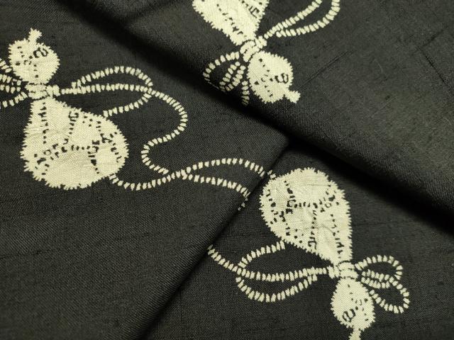 平和屋着物●上質な紬　絞り　ひょうたん　正絹　逸品　DAAS2397tw