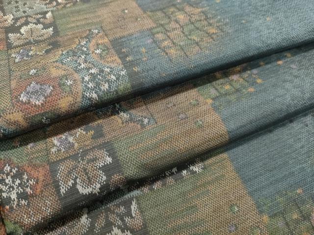 平和屋着物●上質な紬　草花間道　正絹　逸品　未使用　DAAS2399tw