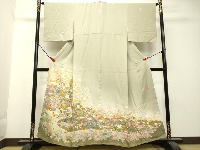 平和屋着物●本加賀友禅作家　百貫華峰　色留袖　花鳥文　暈し染め　正絹　逸品　DAAS2441tw