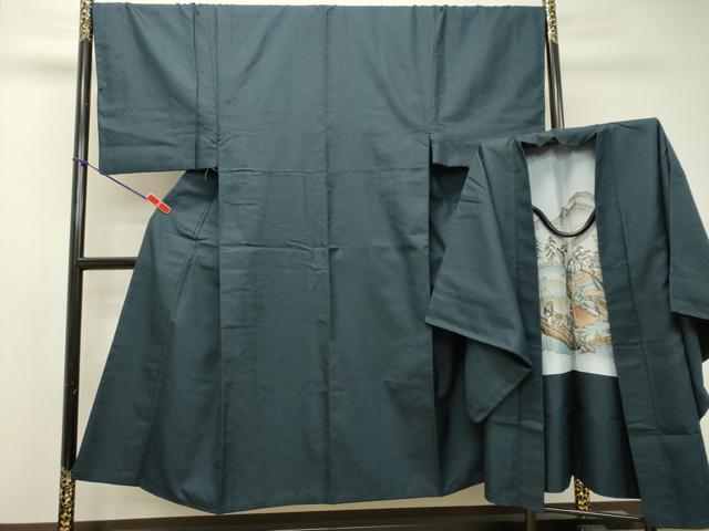 平和屋着物●男性　紬　アンサンブル　100亀甲　総詰め　正絹　逸品　DAAS2460tw