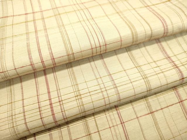平和屋着物●上質な紬　格子　正絹　逸品　DAAS2497tw