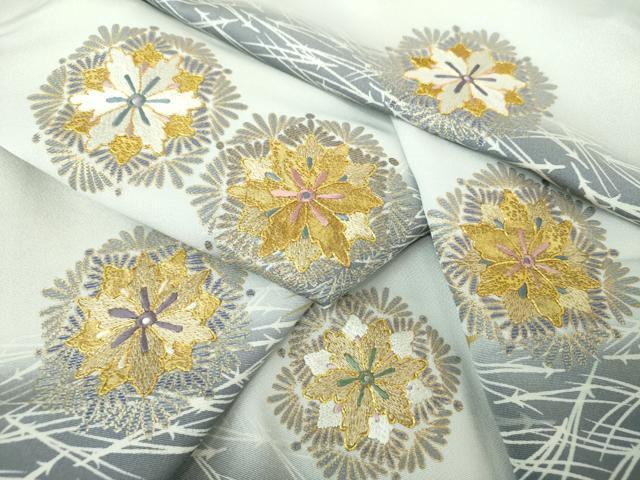 平和屋着物●訪問着　黄金繭　駒刺繍　正倉院花文　暈し染め　金彩　やまと誂製　正絹　逸品　DAAS3018ps