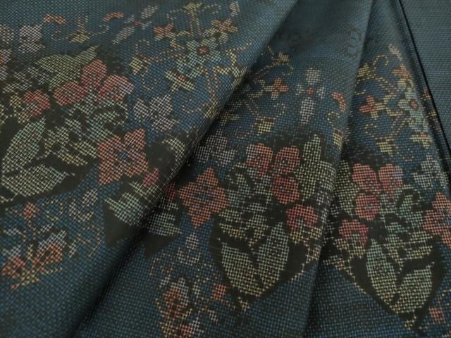 平和屋着物●本場大島紬　9マルキ　花菱文　正絹　逸品　未使用　DAAS3050ps