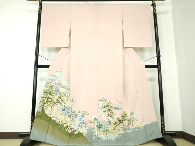 平和屋着物●本加賀友禅作家　小田美知代　訪問着　風景花文　暈し染め　正絹　逸品　未使用　DAAS3058ps