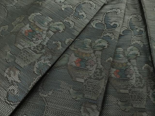 平和屋着物●本場大島紬　9マルキ　器物花唐草文　正絹　逸品　未使用　DAAS3067ps