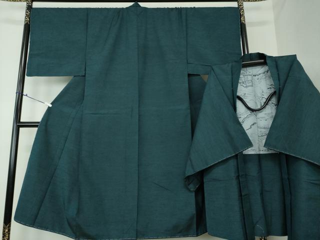 平和屋着物●男性　紬　アンサンブル　長羽織　色無地　百入茶色　正絹　逸品　未使用　DAAS3077ps