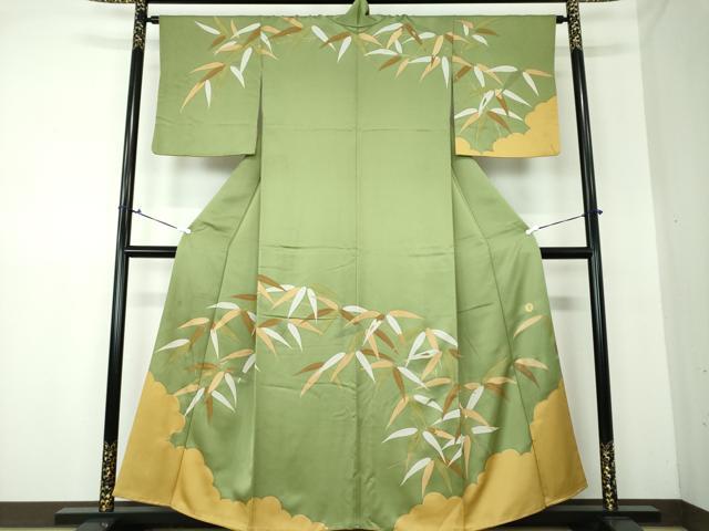 平和屋着物○ジャパンオートクチュール 渡辺雪三郎 色無地 花唐草地紋