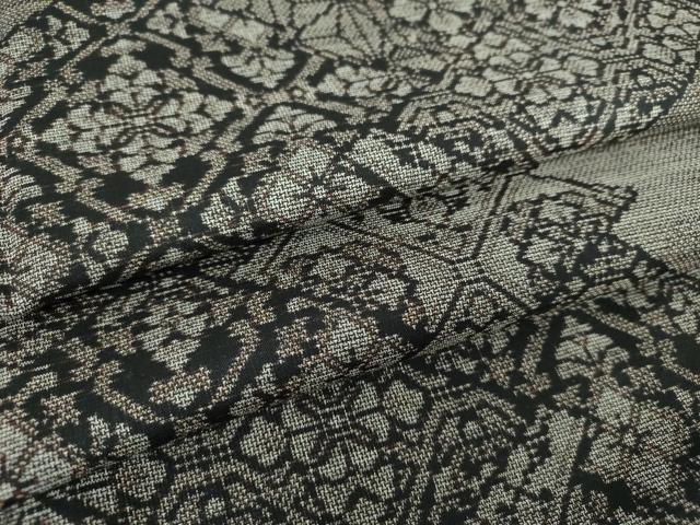 平和屋着物●本場大島紬　9マルキ　松皮菱花文　正絹　逸品　DAAS3122ps