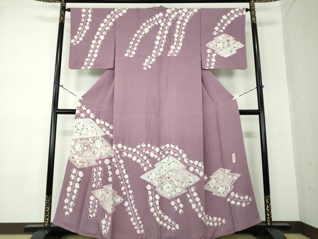 平和屋着物●訪問着　絞り　松皮菱　辻が花　正絹　逸品　DAAS3125ps