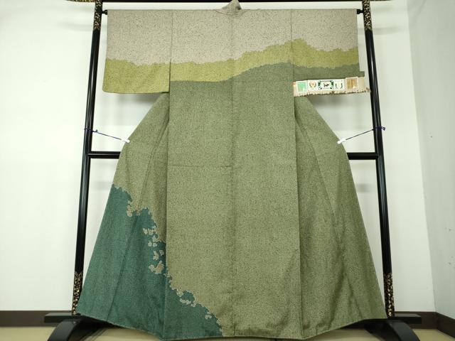 平和屋着物●染色の魔術師　染乃座・大久保玄才　そめのざ玄才　本場結城玉紬　訪問着　霞文　証紙付き　正絹　逸品　未使用　DAAS3147ps