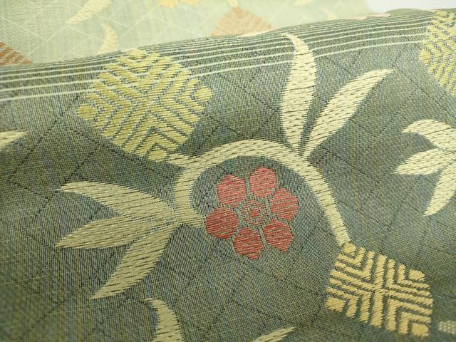 平和屋着物●両面　六通柄袋帯　唐織　名物裂　笹蔓緞子　金糸　正絹　逸品　DAAS3211ps 平和屋着物○両面 六通柄袋帯 唐織 名物裂 笹蔓緞子 金糸