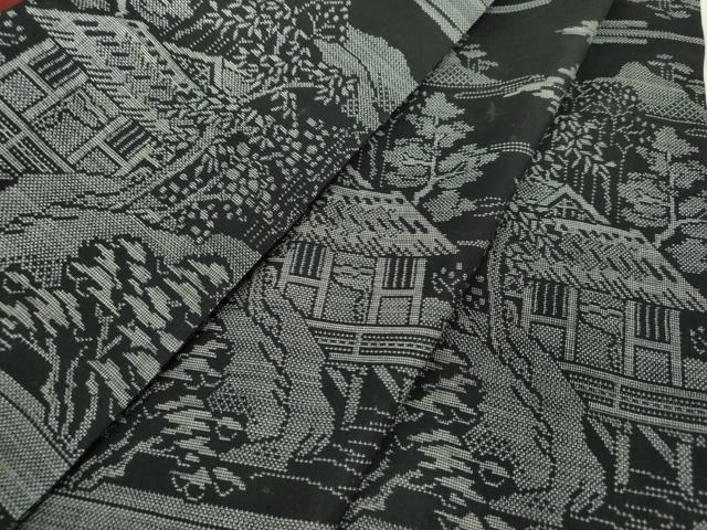 平和屋着物●本場大島紬　9マルキ　風景文　正絹　逸品　DAAS3251ps