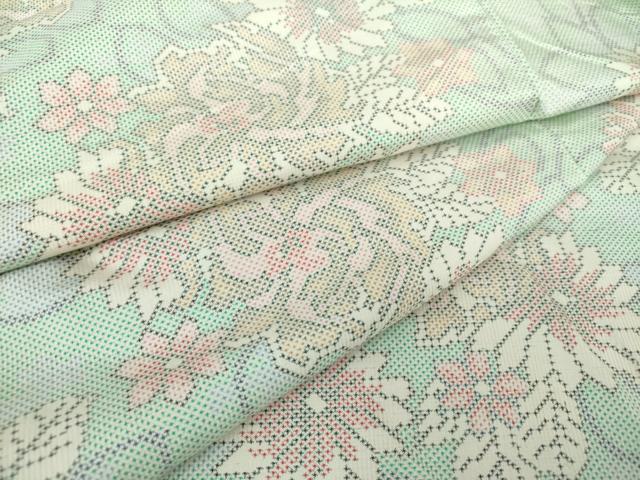 平和屋着物●本場大島紬　7マルキ　草花文　正絹　逸品　未使用　DAAS3314ps