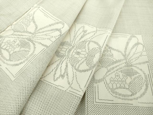 平和屋着物●本場大島紬　白大島　7マルキ　瓢箪　三越扱い　正絹　逸品　未使用　DAAS3317ps