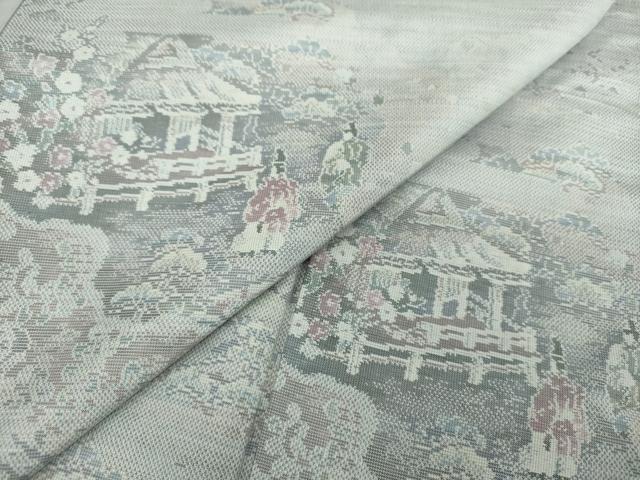 平和屋着物●都喜ヱ門　本場大島紬　9マルキ　総絣　人物風景花文　藤絹織物謹製　正絹　逸品　未使用　DAAS3349ps