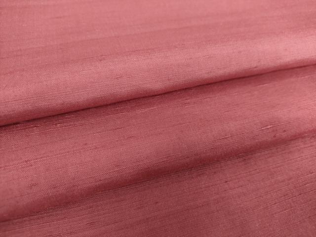 平和屋着物●結城紬　色無地　蘇芳香色　正絹　逸品　未使用　DAAS3386ps