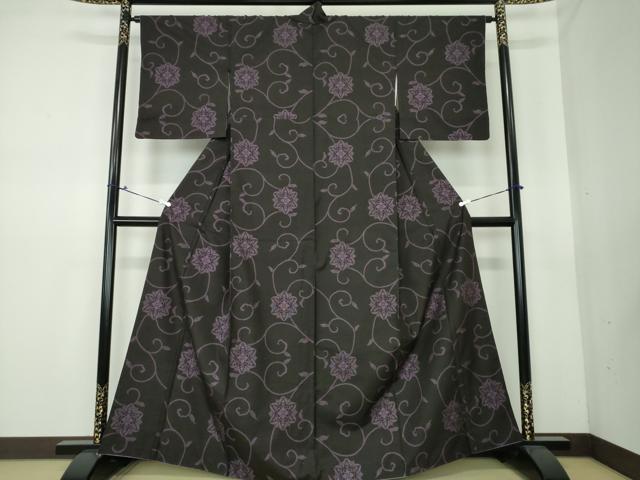 平和屋着物□本場染大島紬 笹竹文 正絹 逸品 DAAJ3863jm