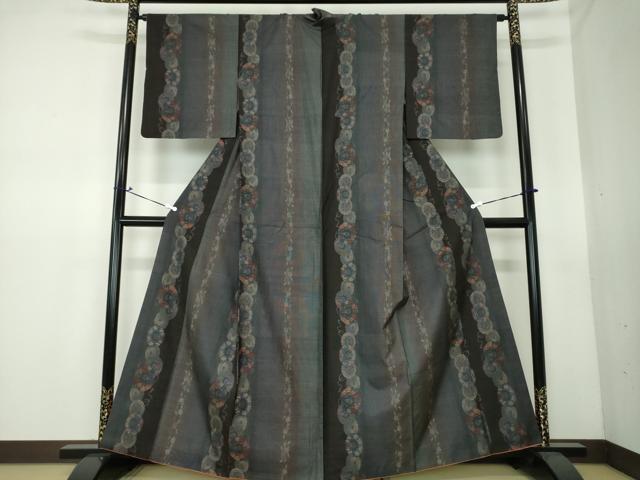 平和屋着物●本場大島紬　9マルキ　花間道　正絹　逸品　DAAS3410ps