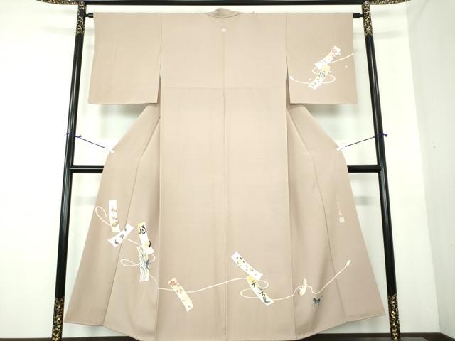 平和屋着物●訪問着　作家物　ことわざ尽し　笑う門には福来る　一富士二鷹三茄子　どんぐりの背比べ　鯉の滝登り　正絹　逸品　DAAS3411ps