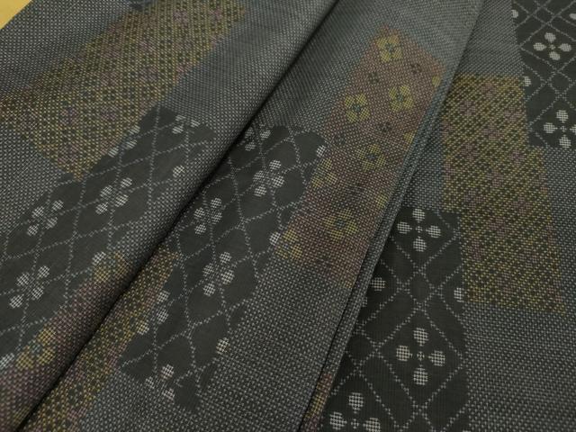 平和屋着物●本場大島紬　9マルキ　短冊花文　正絹　逸品　DAAS3412ps