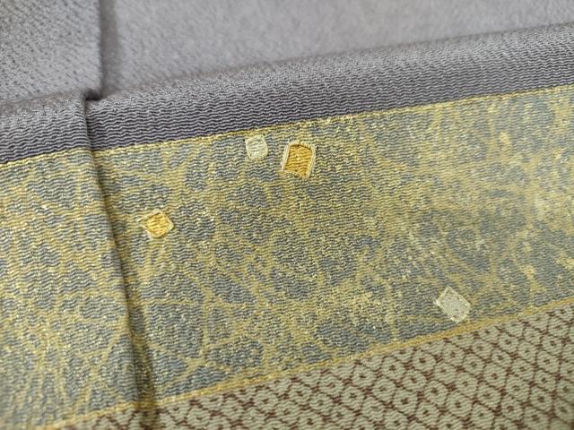 平和屋着物○訪問着 駒刺繍 鹿の子横段文 鬼しぼ縮緬 金彩