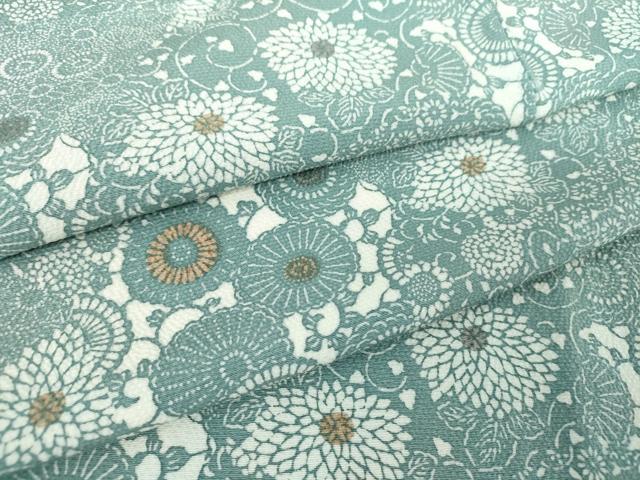 平和屋着物●上質な小紋　型染　菊唐草　正絹　逸品　DAAS3452ps