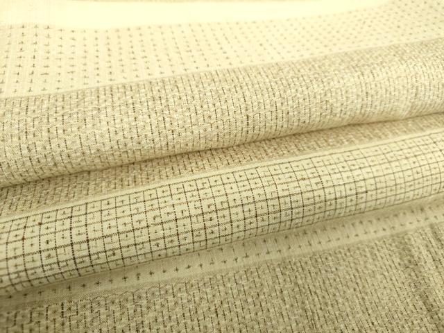 平和屋着物●本場結城紬　重要無形文化財　80亀甲　横段文　正絹　逸品　DAAS3461ps