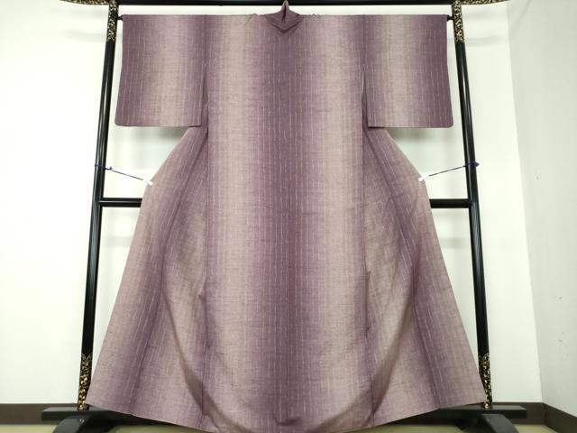 平和屋着物●上質な紬　よろけ縞　正絹　逸品　DAAS3484ps