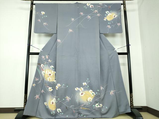 平和屋着物●訪問着　刺繍　枝垂れ花　暈し染め　金彩　正絹　逸品　未使用　DAAS3487ps
