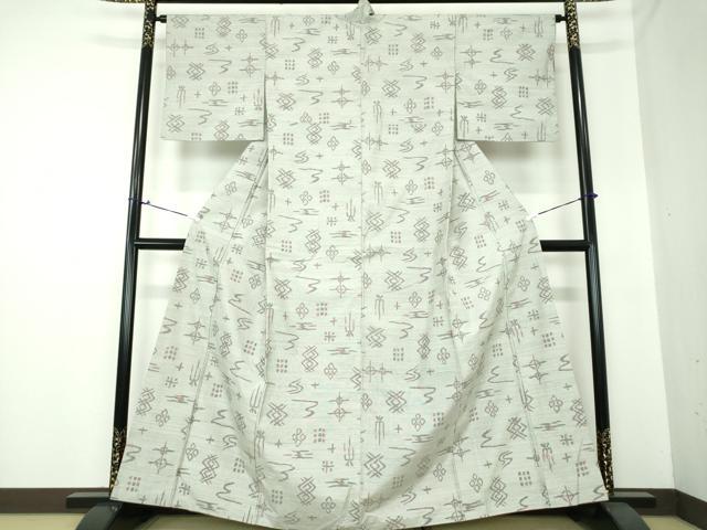 平和屋着物○上質な紬 抽象文様 正絹 逸品 DAAS3493ps